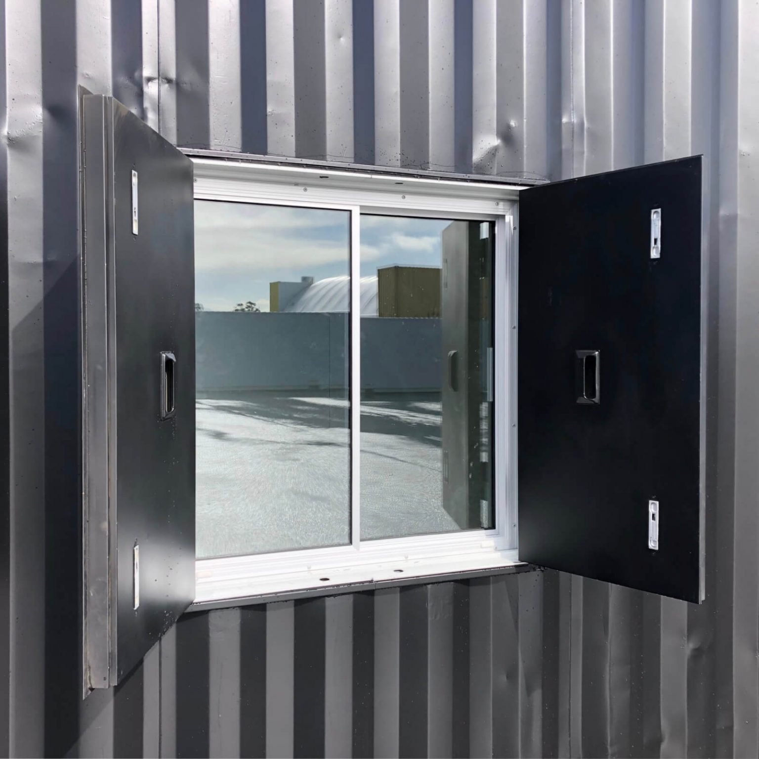 Container Window Shutter - Latham's Steel Doors