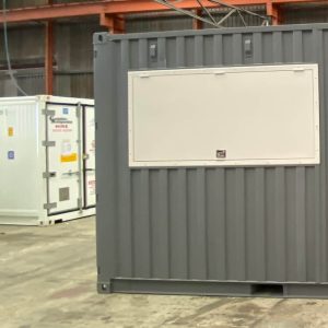 Container Serving Hatch - Container Awning | Latham's Doors