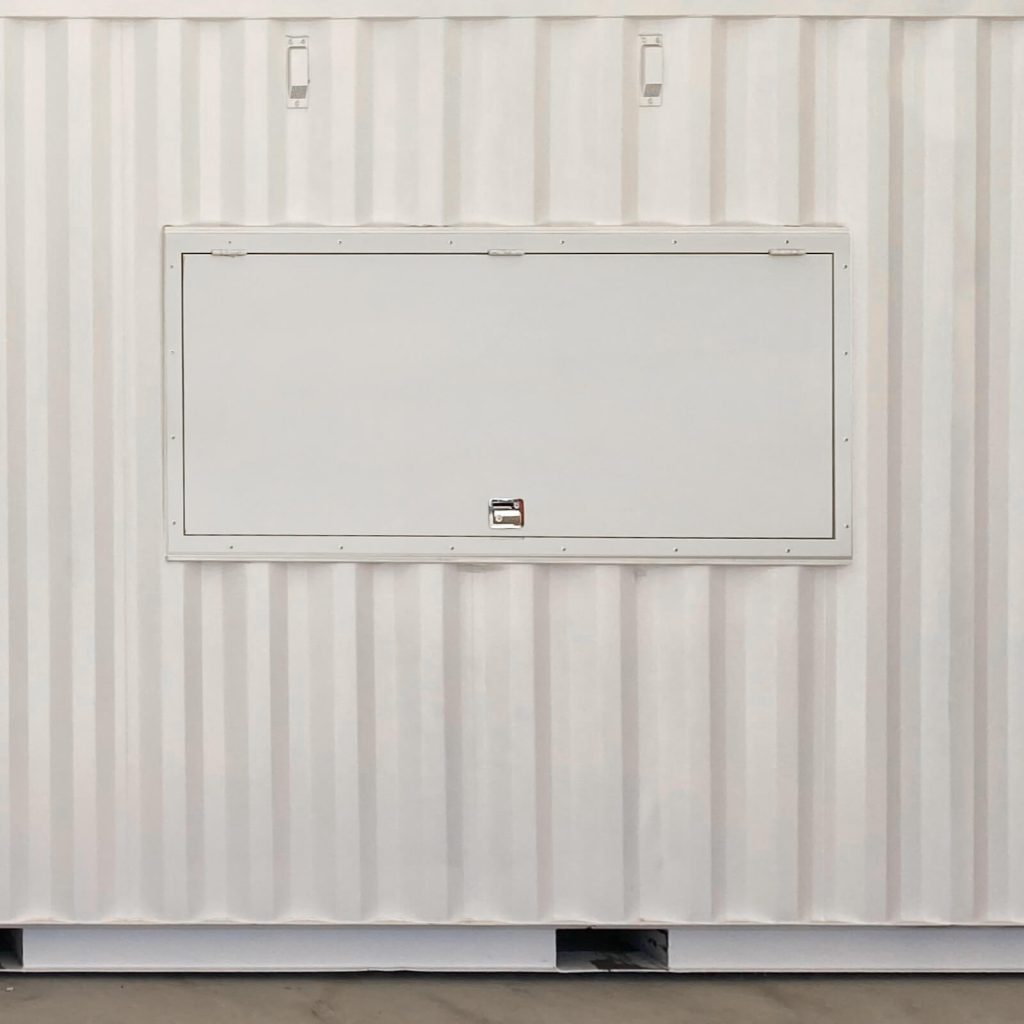 Container Serving Hatch - Container Awning | Latham's Doors