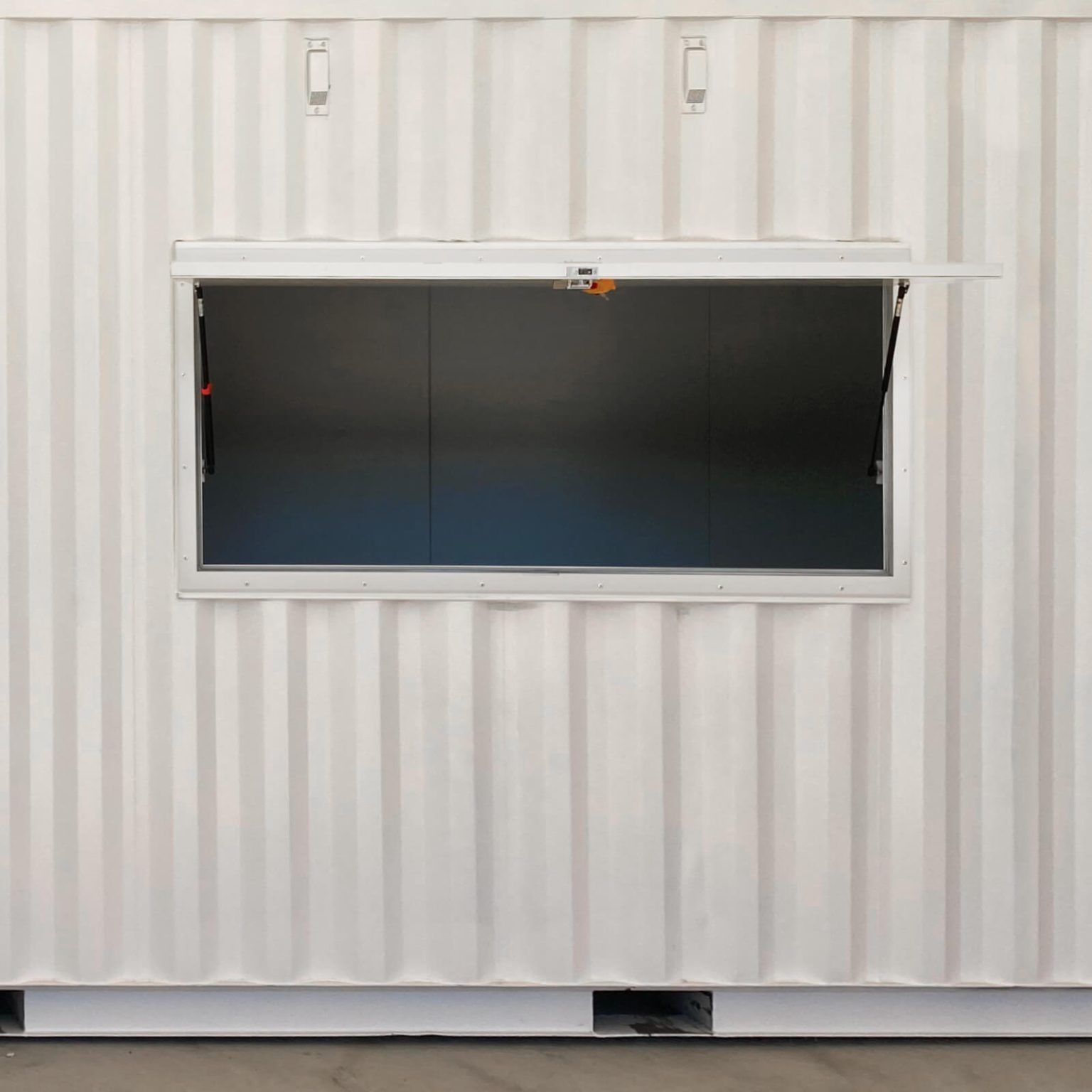 Container Serving Hatch - Container Awning | Latham's Doors