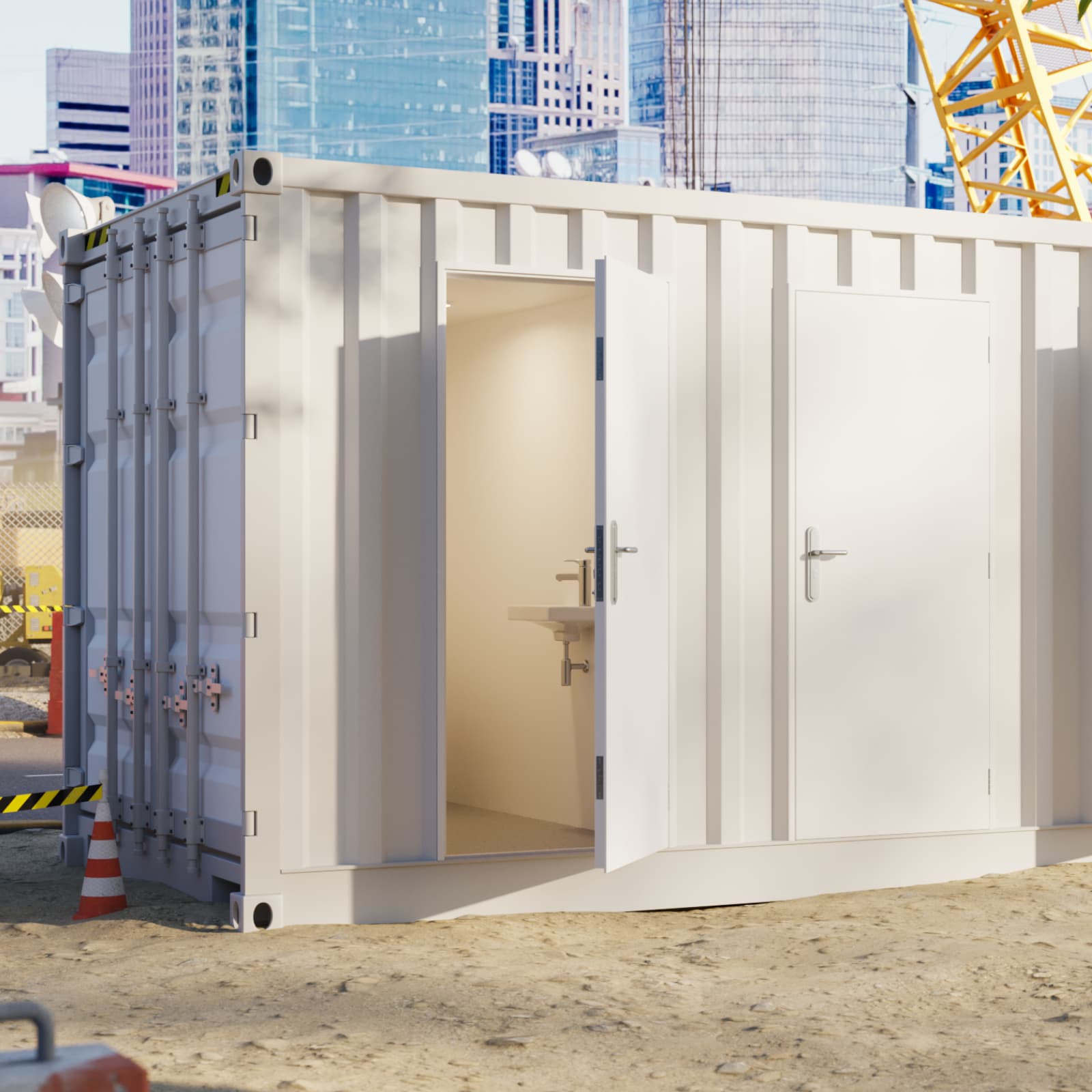Ablution Unit Toilet Door - Latham's Security Doorsets (Australia) PTY Ltd